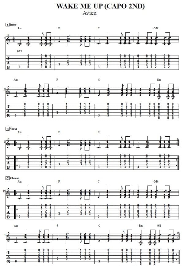 How To Play “Wake Me Up” By Avicii – Easy Acoustic Guitar Lesson w ...